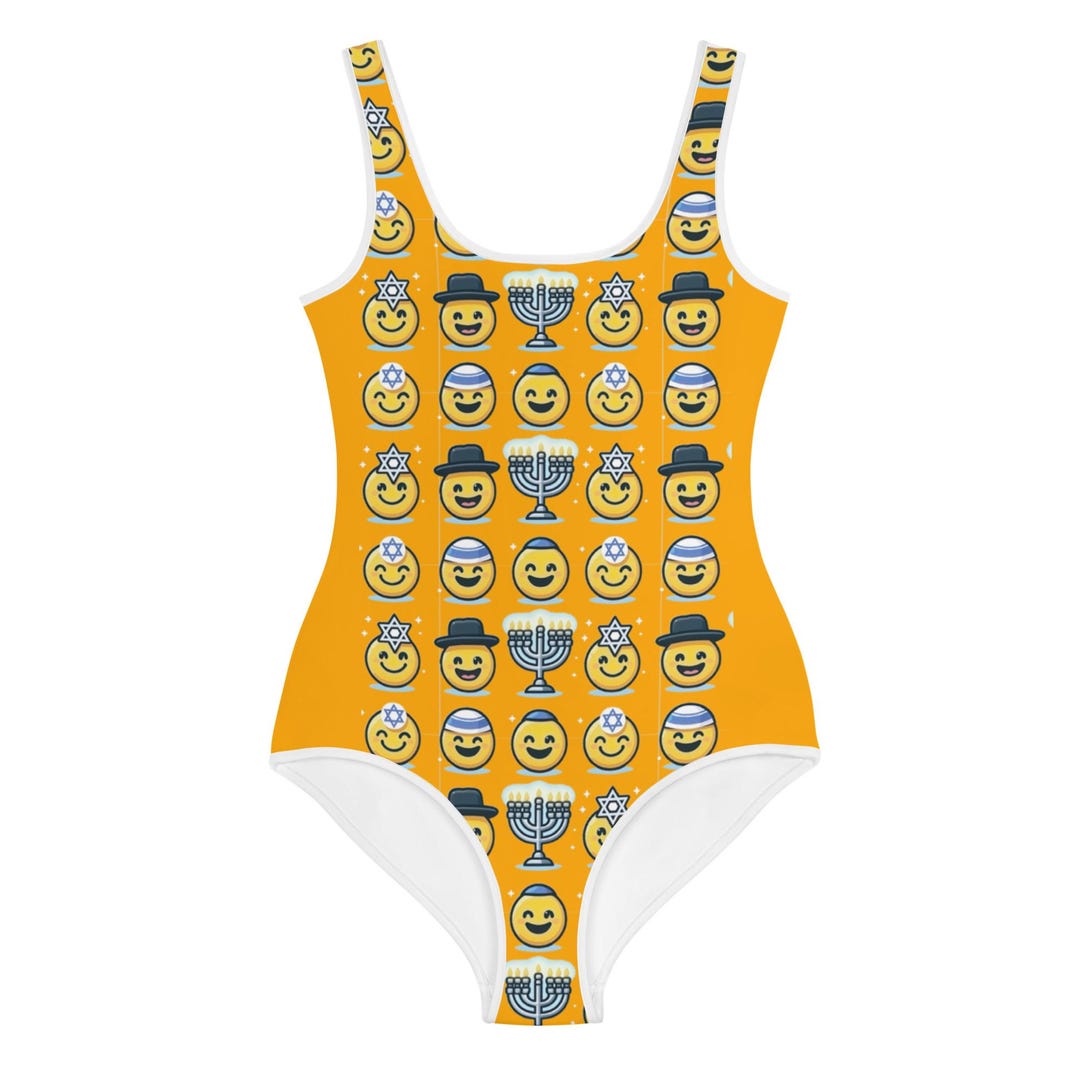 Youth Swimsuit Jewish Emoji Orange - Etsy