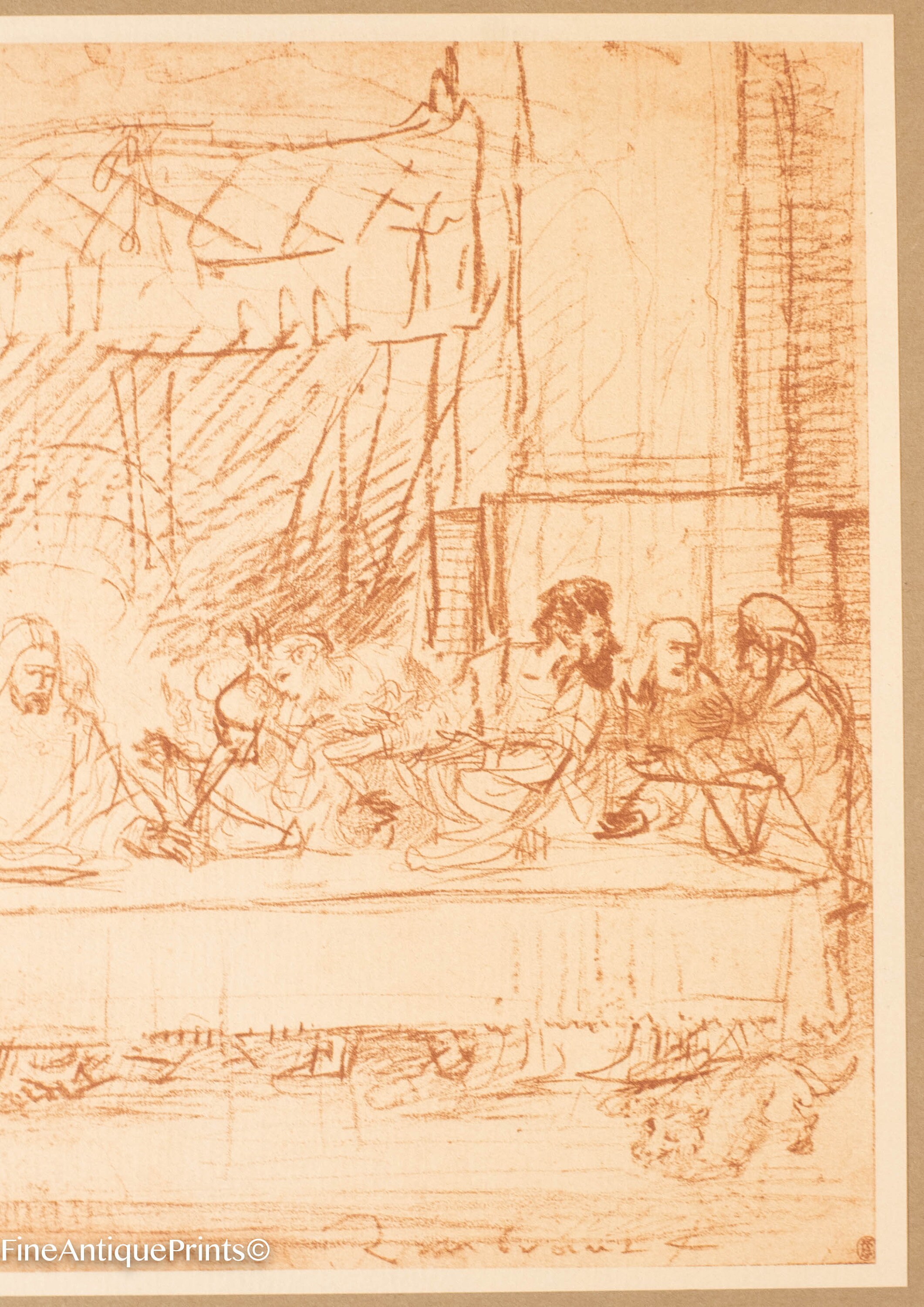 Fine Antique Print the Last Supper Leonardo Da Vinci by Rembrandt Old ...