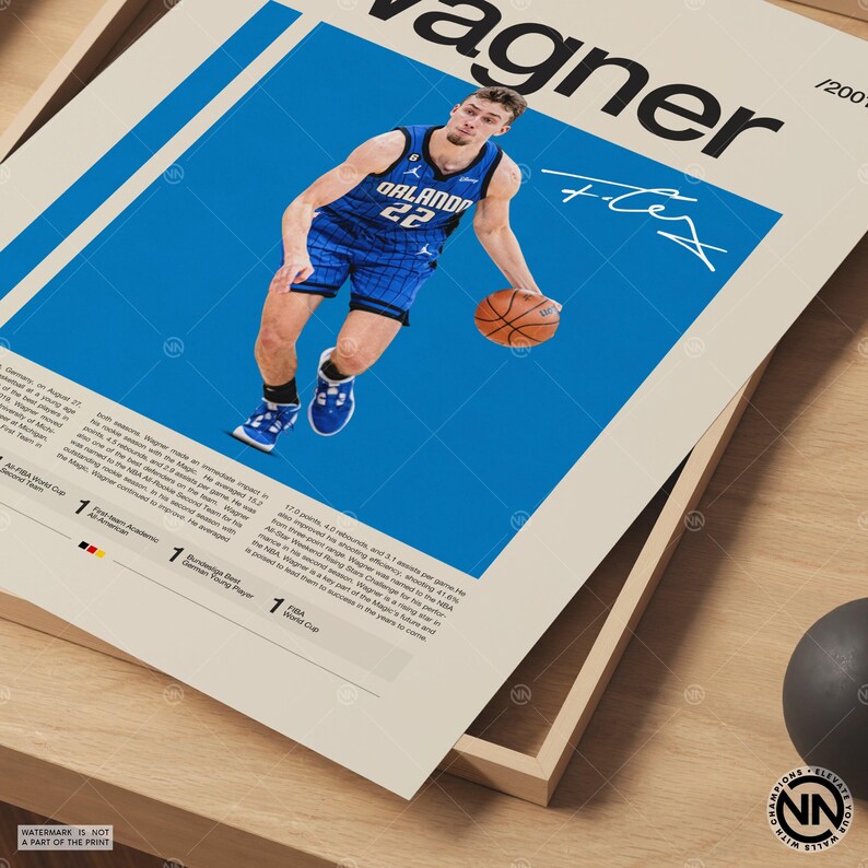 Franz Wagner Poster, Orlando Magic Poster, NBA Poster, Sports Poster ...