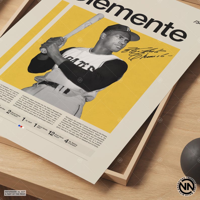 Roberto Clemente Poster, Pittsburgh Pirates, Baseball Prints, Sports ...