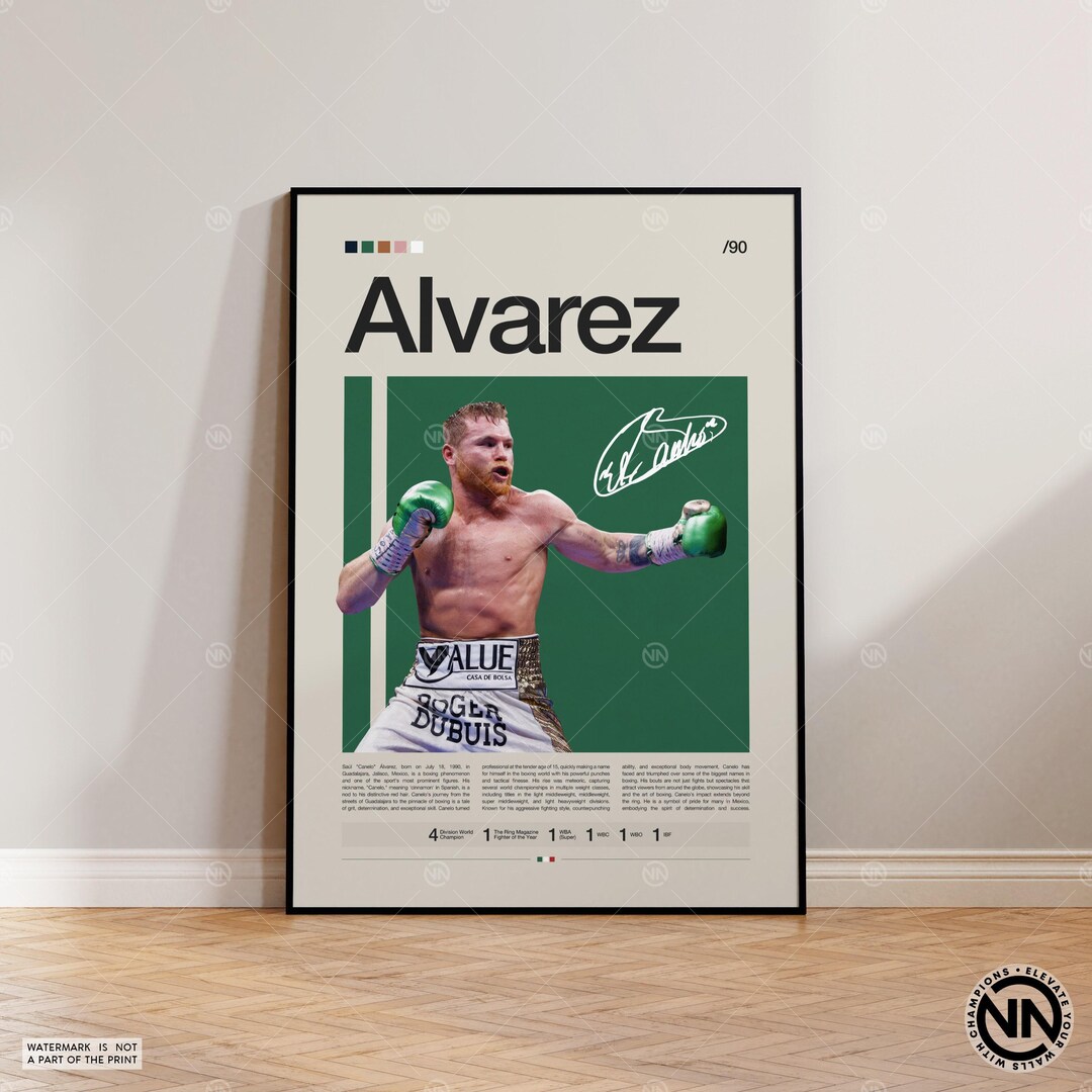 Canelo Alvarez Poster, Boxing Poster, Sports Poster, Boxing Wall Art ...