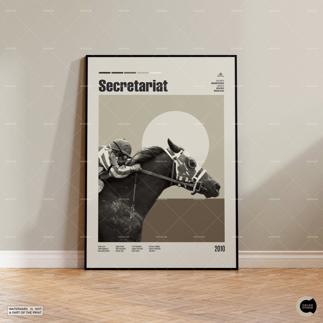 Secretariat, Retro Movie Poster, Midcentury Modern, Retro Tv Show Poster, Minimal Movie Art ...