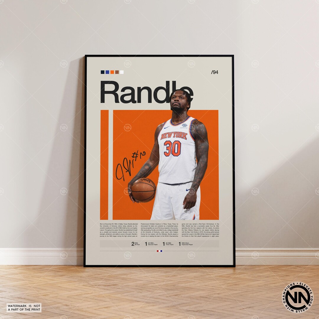 Julius Randle Poster, New York Knicks, NBA Poster, Sports Poster, Mid ...