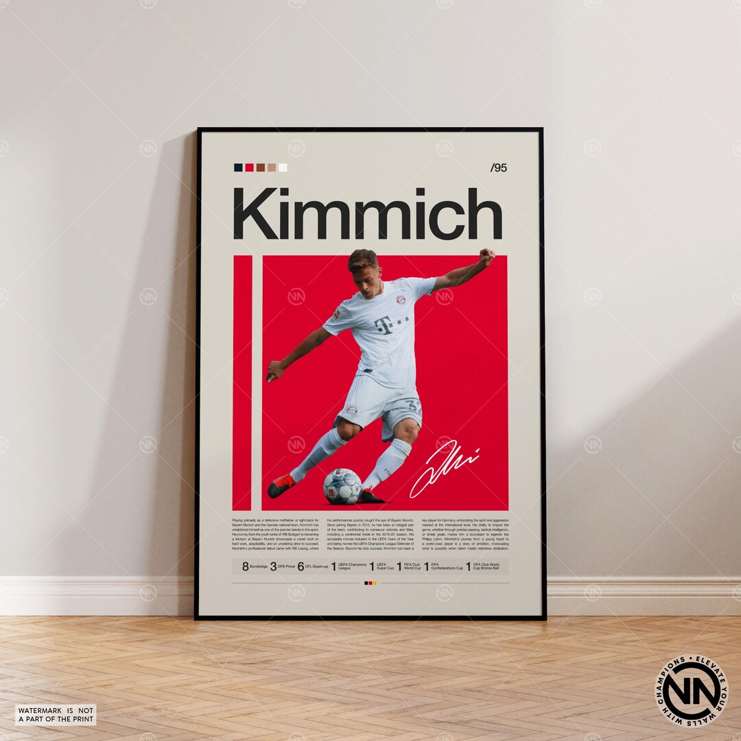 Joshua Kimmich Poster, Bayern Munich Poster, Soccer Gifts, Sports ...