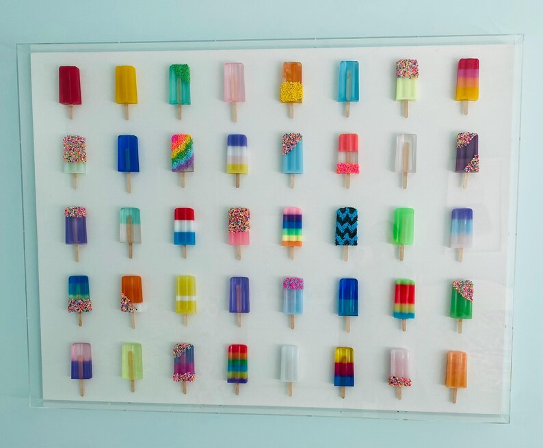 Colorful Popsicle Art, Popsicles on Canvas - Etsy
