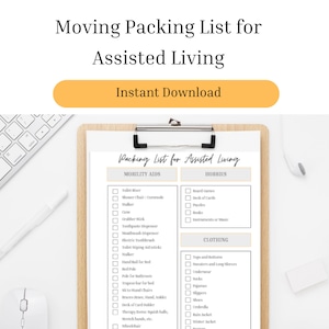 Assisted Living Moving and Packing Checklist - Etsy