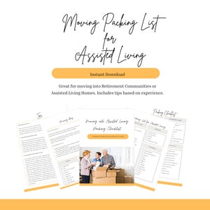 Assisted Living Moving and Packing Checklist - Etsy