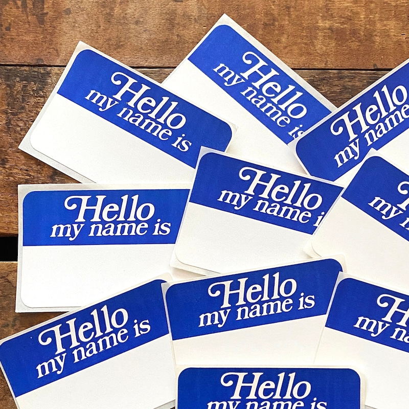 Name Tag Stickers - Etsy