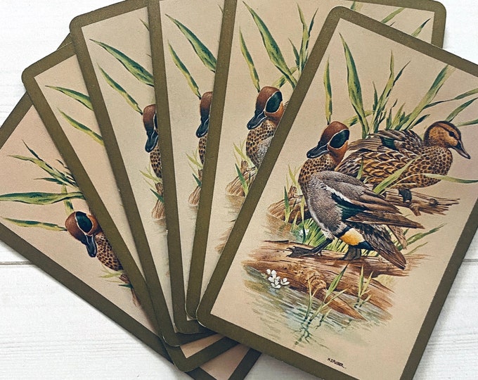 Vintage Duck Playing Cards - Set of 6 - Vintage Cards, Vintage Nature ...