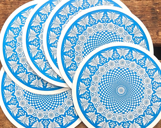 Vintage Playing Cards - Set of 6 - Round Cards, Paper Ephemera, Junk ...