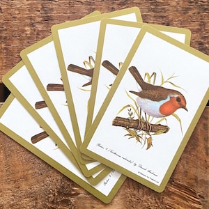 Vintage Robin Playing Cards - Set of 6 - Bird Cards, Scrapbooking Paper ...