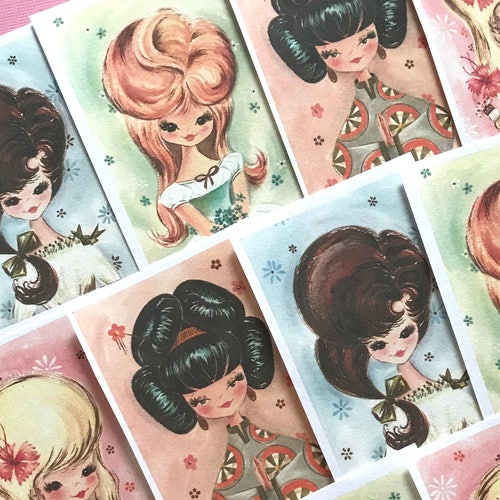 Vintage Ladies Stickers Set of 20 Handmade Stickers - Etsy