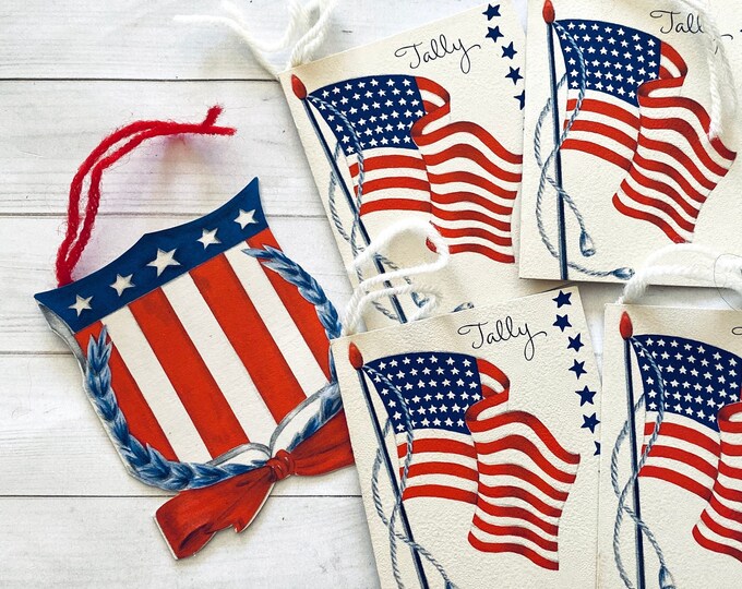 Vintage Tally Cards - Set of 5 - Patriotic Ephemera, Junk Journal ...