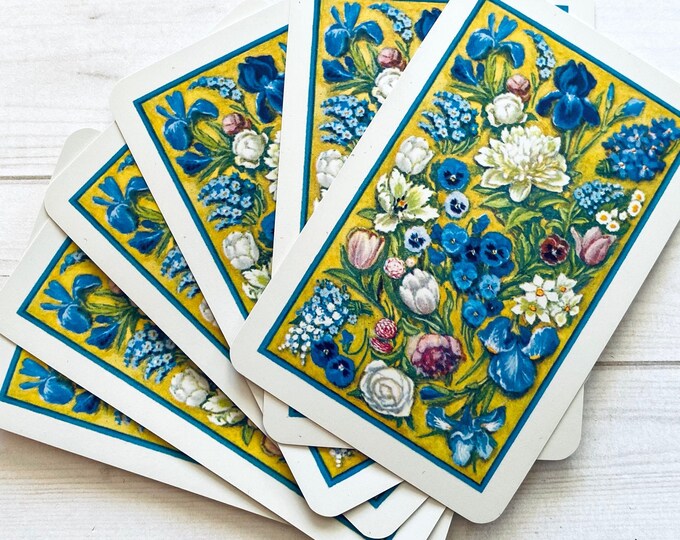 Vintage Playing Cards - Set of 6 - Vintage Cards, Scrapbooking Ephemera ...