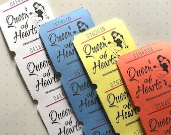 Queen of Hearts Raffle Tickets - Etsy