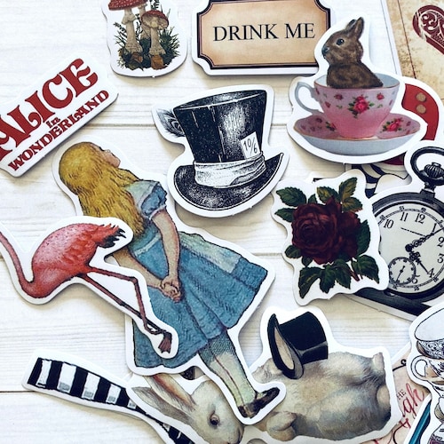 Alice in Wonderland Stickers Set of 31 Journal Stickers - Etsy