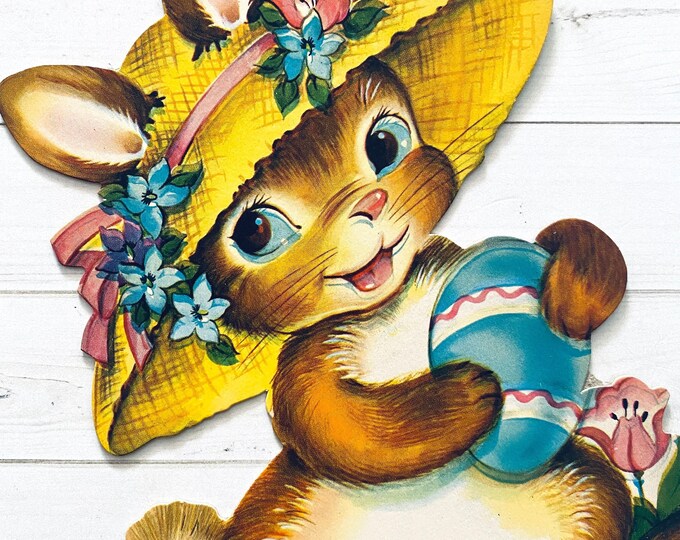 Vintage Bunny Die Cut - 7 Inch - 60s NOS Easter Bunny, Dennison Die ...