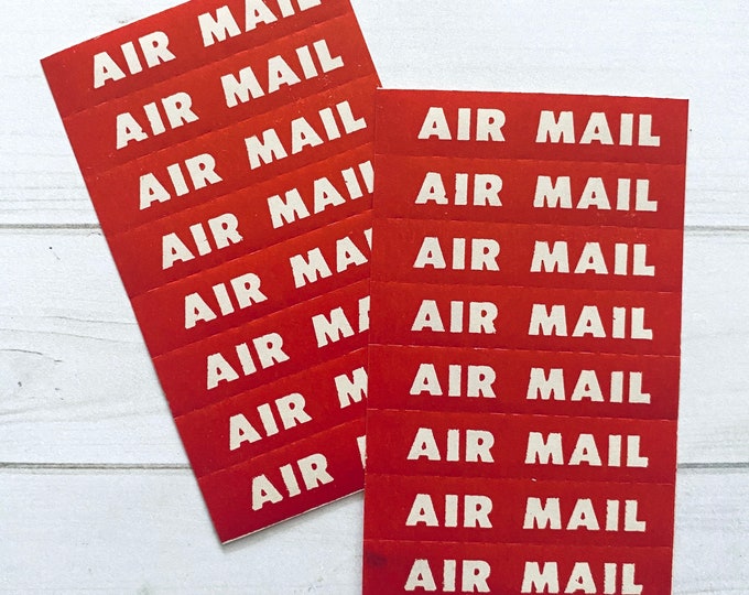 Vintage Air Mail Labels - 2 Sheets, 16 Labels - Collage, Scrapbooking ...