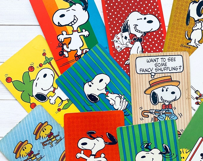 Vintage Peanuts Cards Set of 11 Vintage Snoopy Cards, Woodstock, Junk ...