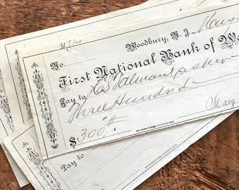 Old bank checks | Etsy
