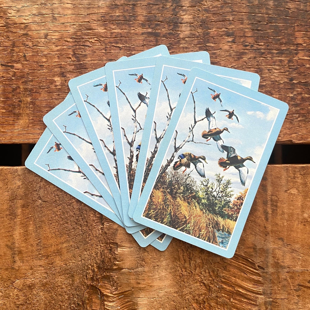 Vintage Duck Playing Cards - Set of 6 - Mallard Nature, Scrapbooking ...