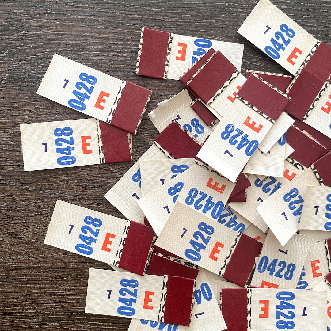 Vintage Dark Red Bingo Pull Tabs - Set of 20 - Junk Journal Ephemera - Etsy