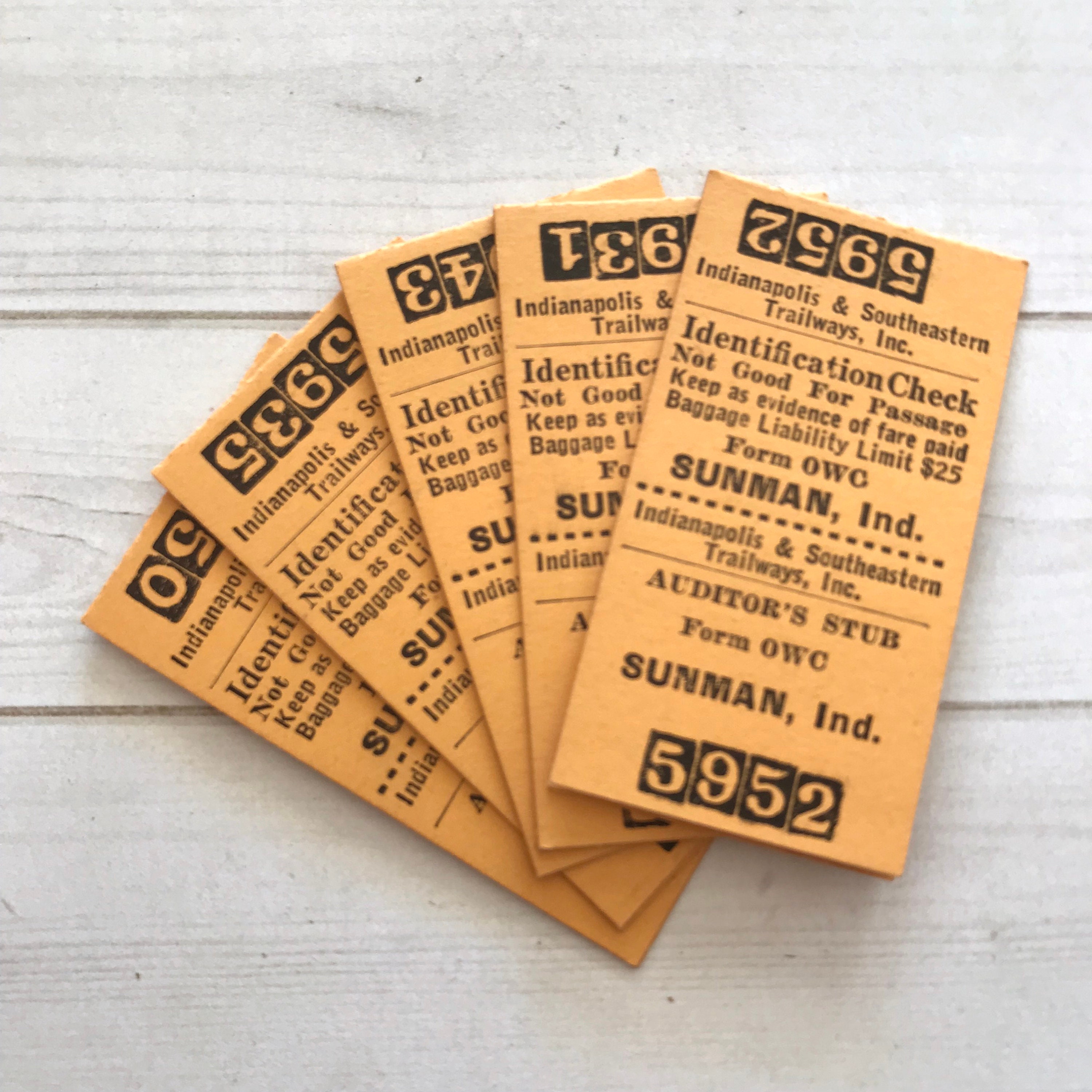 Vintage Railroad Tickets Set of 5 Vintage Tickets Vintage | Etsy