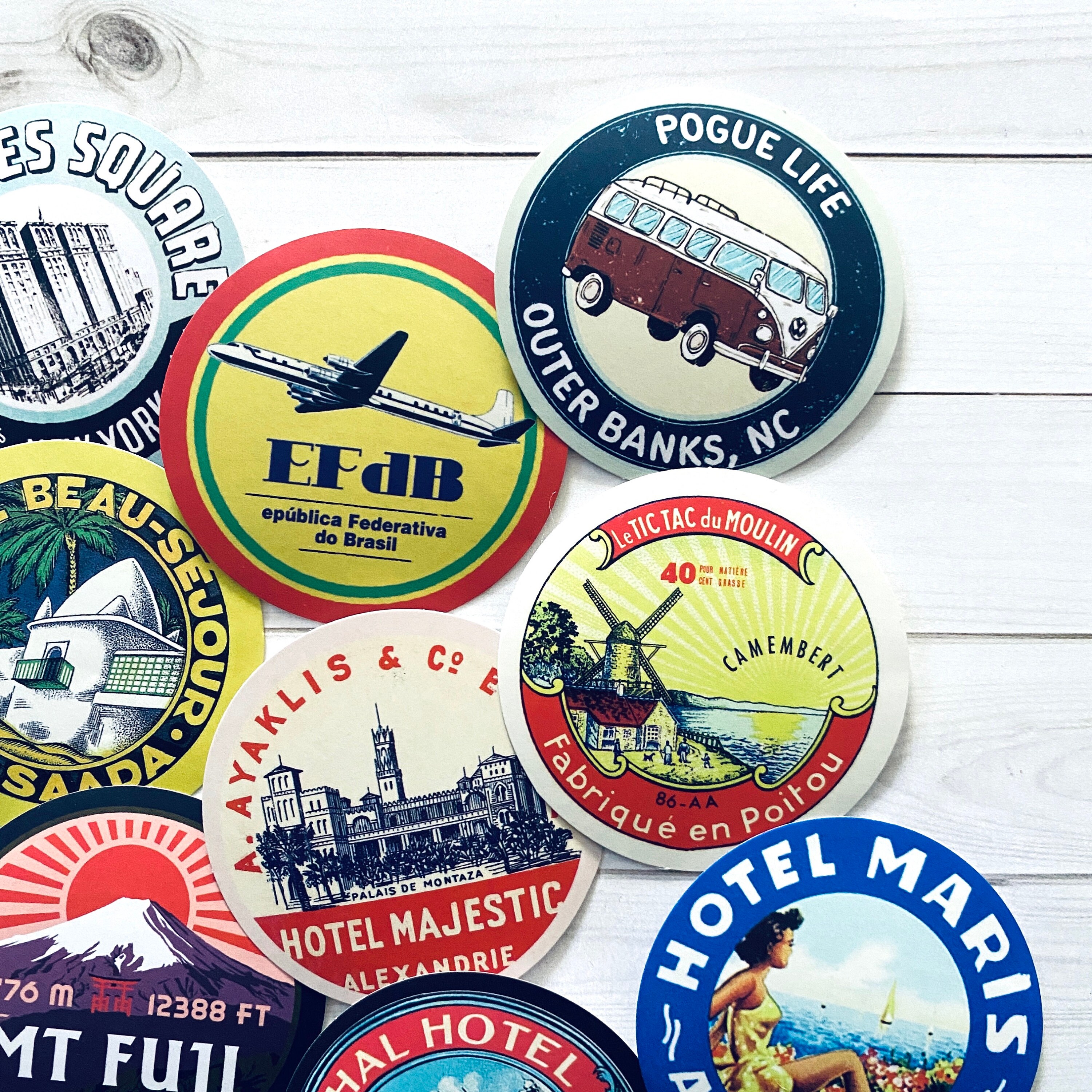 Travel Stickers - Set of 14 - Travel Ephemera, Junk Journal Paper ...