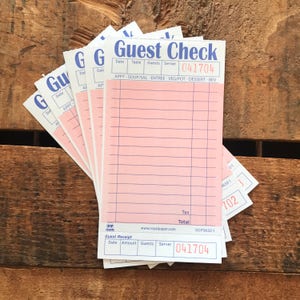 Pink Guest Checks - Set of 25 - Junk Journal, Paper Ephemera, Planner ...
