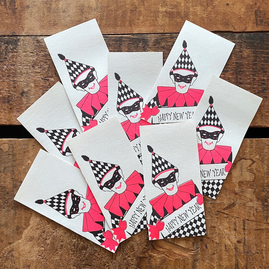 Vintage Tally Cards - Set of 8 - New Year's Party, Junk Journal, Paper ...