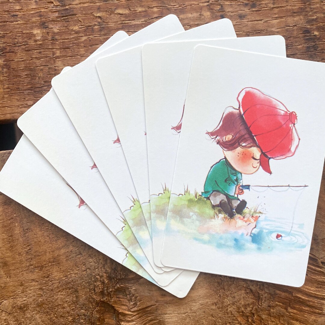 Vintage Boy Fishing Playing Cards – Set of 6 - Etsy