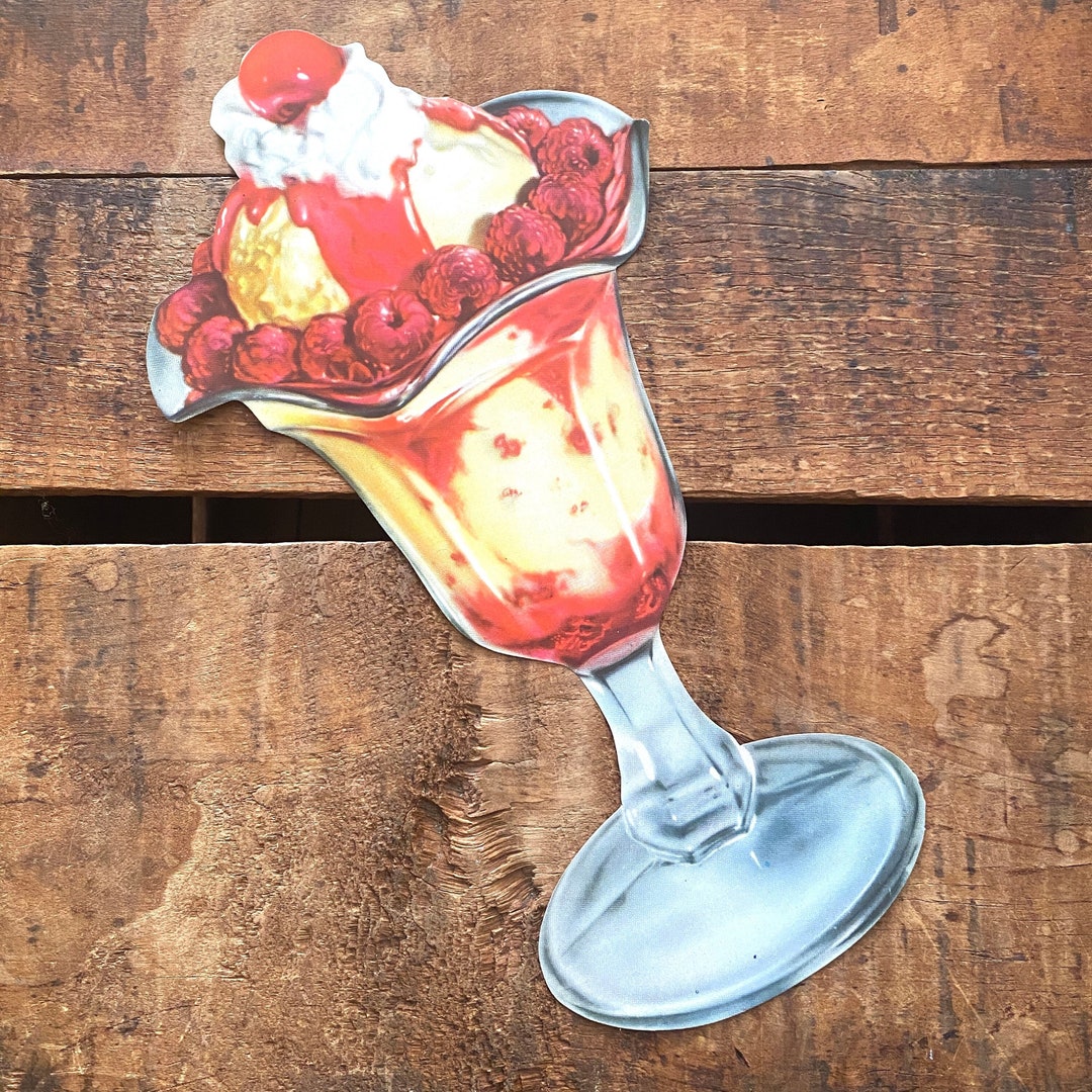 Vintage Ice Cream Sundae Paper Die Cut - NOS Vintage Novelty Ice Cream ...