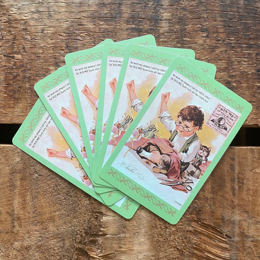 Vintage Boy Playing Cards - Set of 6 - Vintage Cards, Vintage Children ...