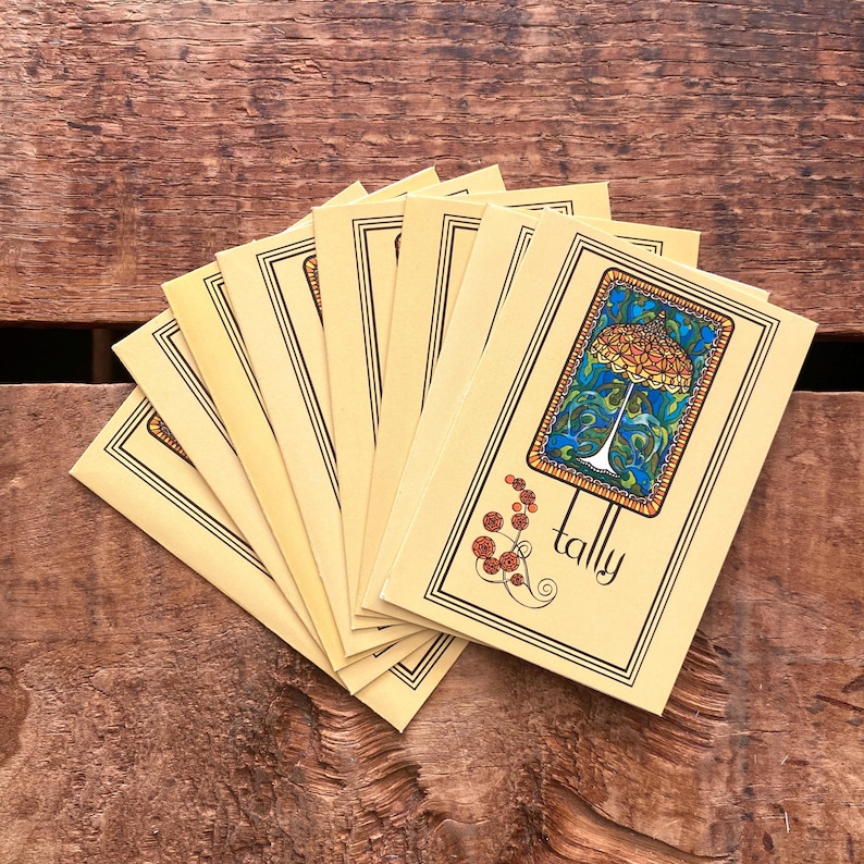 Vintage Unused Stained Glass Tally Cards - Set of 8 - Junk Journal ...