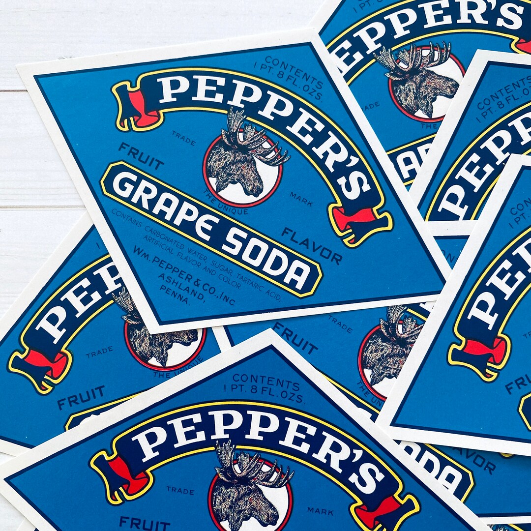 Vintage Soda Labels Set of 5 Vintage Labels, NOS Labels, Junk Journal ...