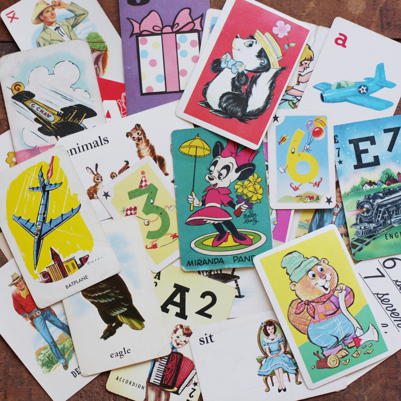 Vintage Assorted MIX of Children's Game Cards Set of 20 | Etsy