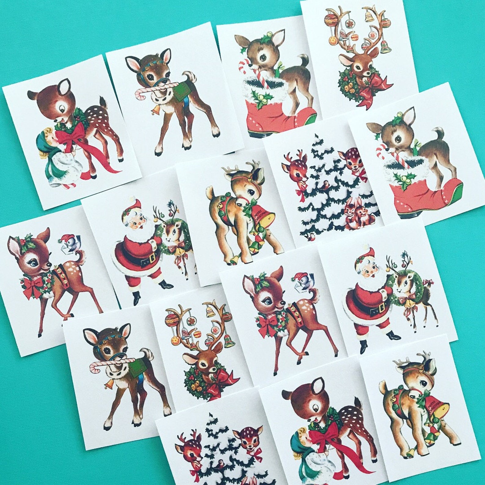Deer Stickers Set of 16 Handmade Stickers Vintage - Etsy