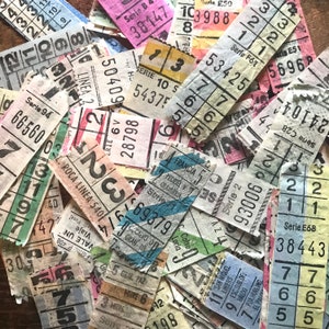 Vintage Bus Tickets - Set of 15 - Vintage Ticket Stubs, Vintage Paper ...