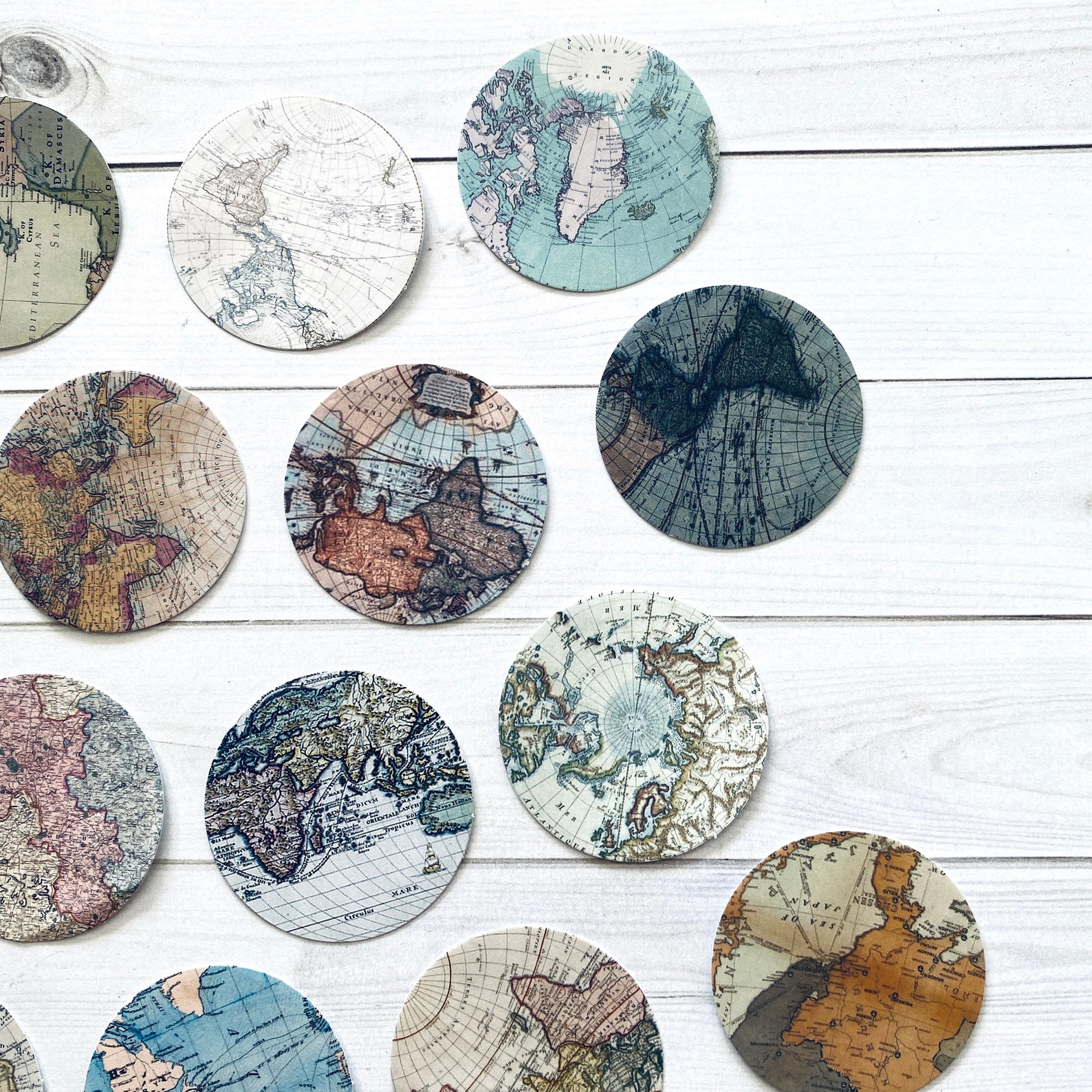 World Map Stickers Set of 46 Map Labels Junk Journal - Etsy