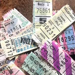 Vintage Bus Tickets - Set of 15 - Vintage Ticket Stubs, Vintage Paper ...