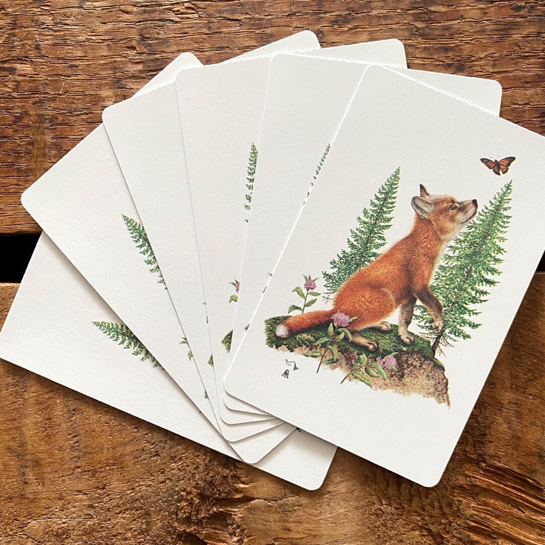 Vintage Fox in Nature Playing Cards - Set of 6 - Etsy