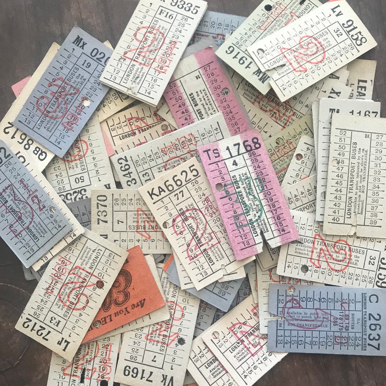 Vintage Bus Tickets Set of 20 Vintage Tickets Vintage | Etsy