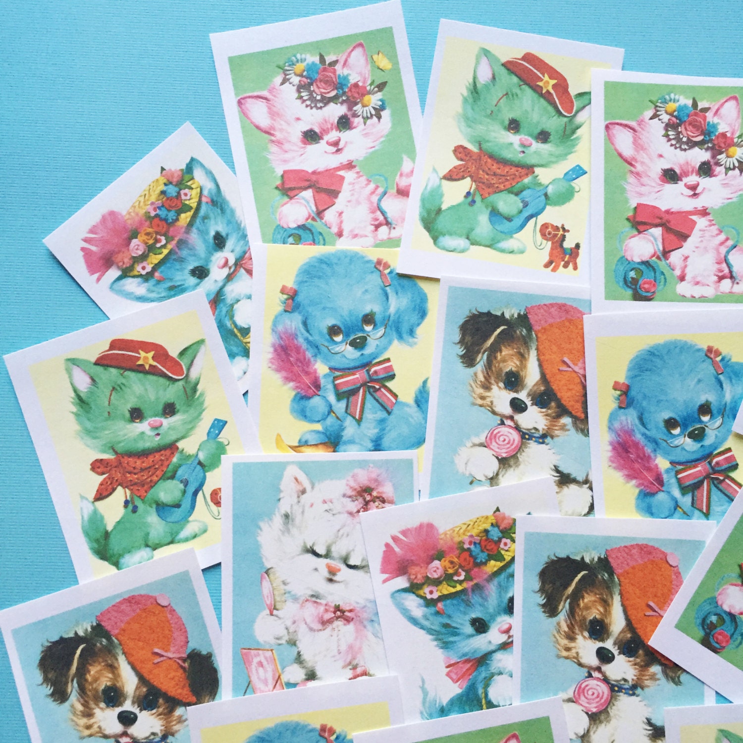 Cute Pastel Pets Stickers Set of 24 Handmade Stickers - Etsy