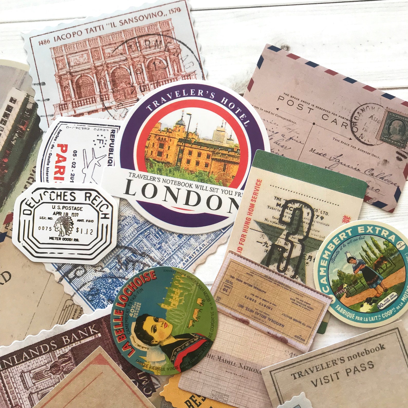 Travel Stickers Set of 25 Travel Ephemera Junk Journal - Etsy