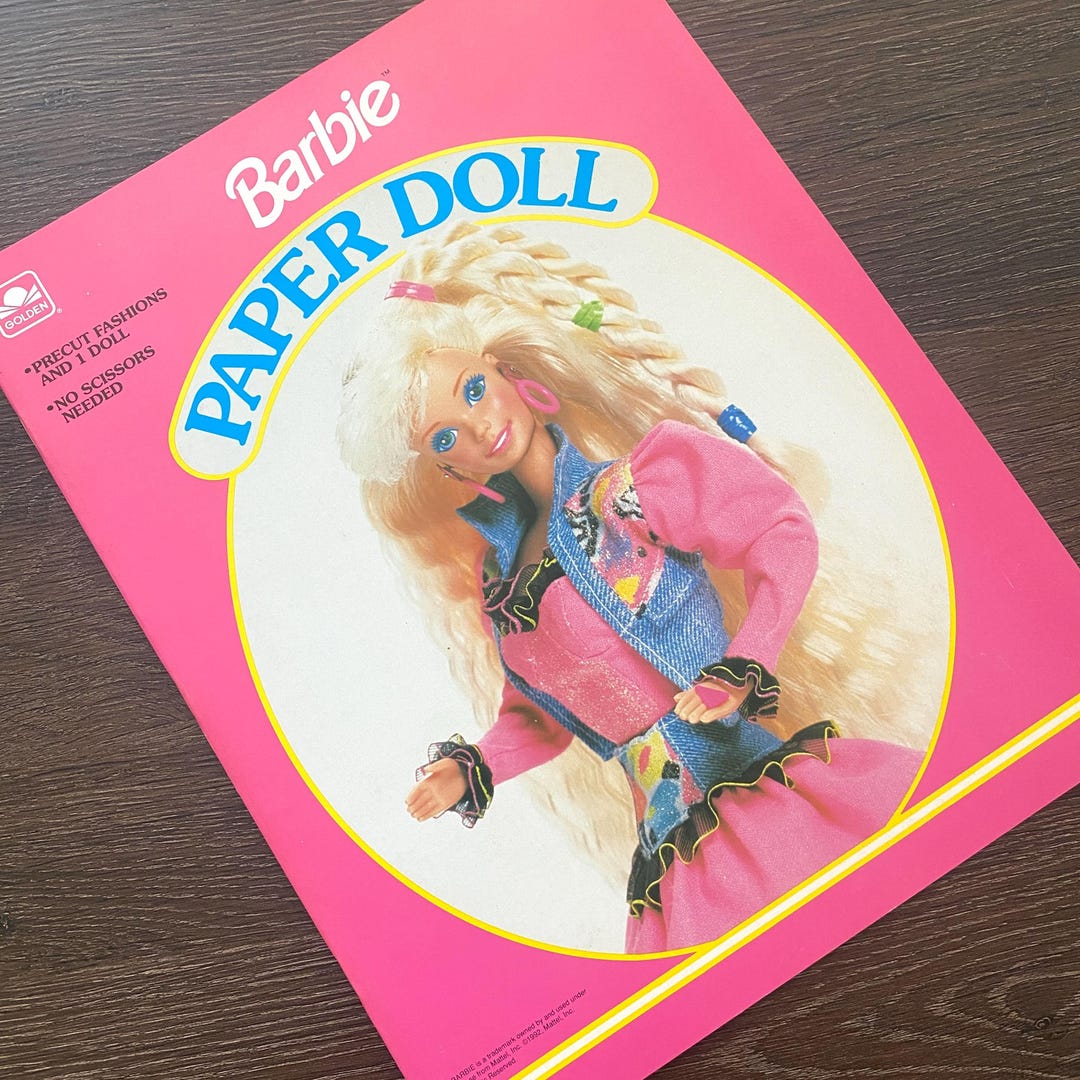 Vintage Unused Barbie Paper Doll Book - Uncut 90s Golden Children's ...