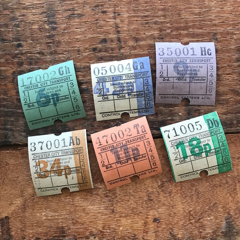 Vintage British Bus Tickets - Set of 30 - Vintage Tickets, Vintage ...