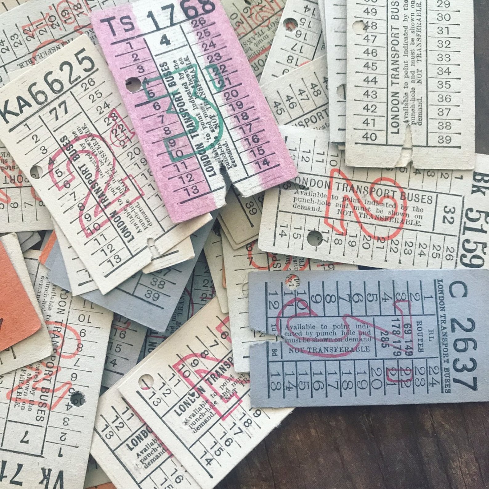 Vintage Bus Tickets Set of 20 Vintage Tickets Vintage | Etsy