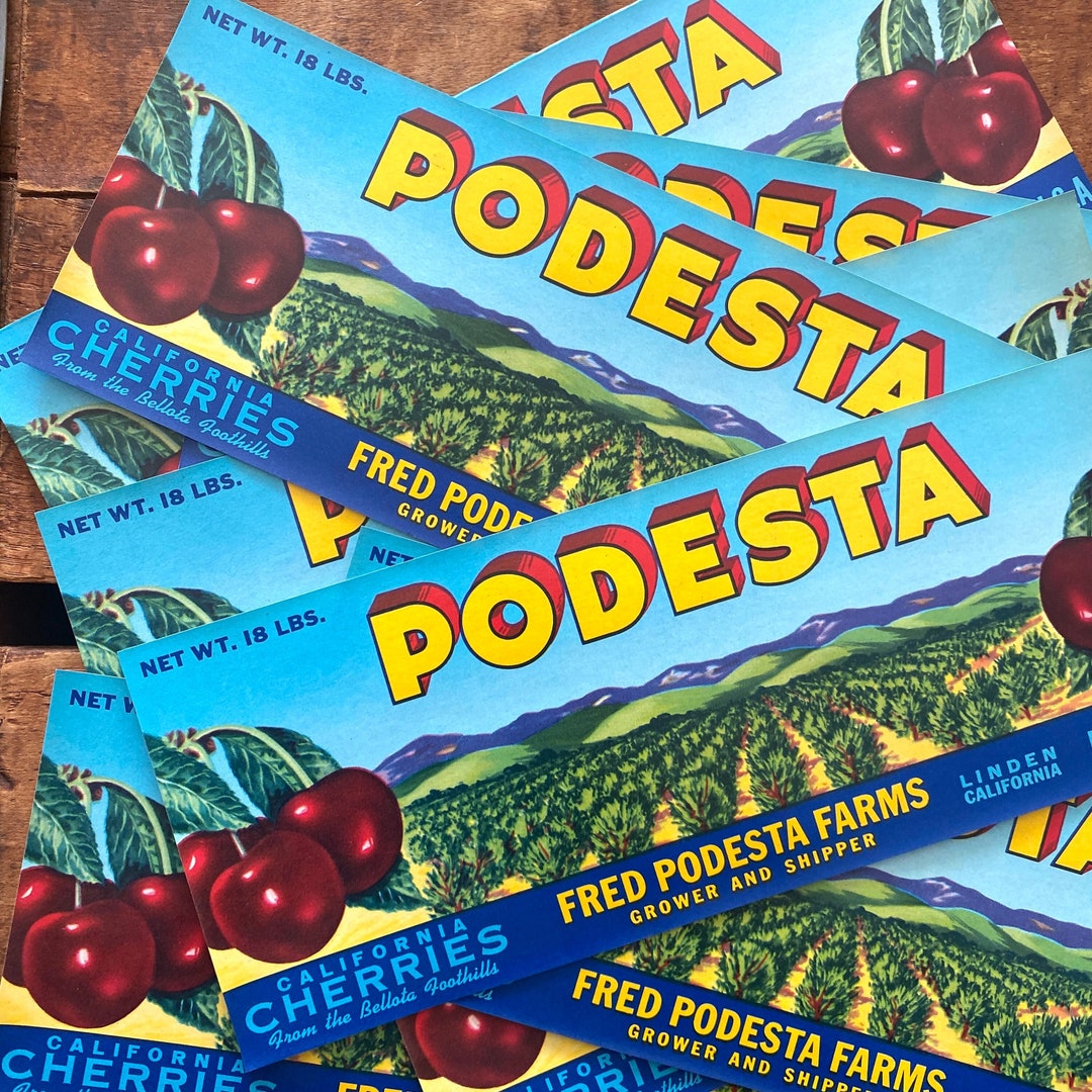 Vintage Fruit Labels - Set of 5 - NOS Cherry Labels, Junk Journal ...