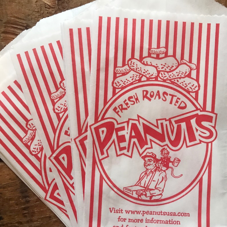 Peanut Bags Set of 10 Paper Bag Treat Bag Merchandise | Etsy