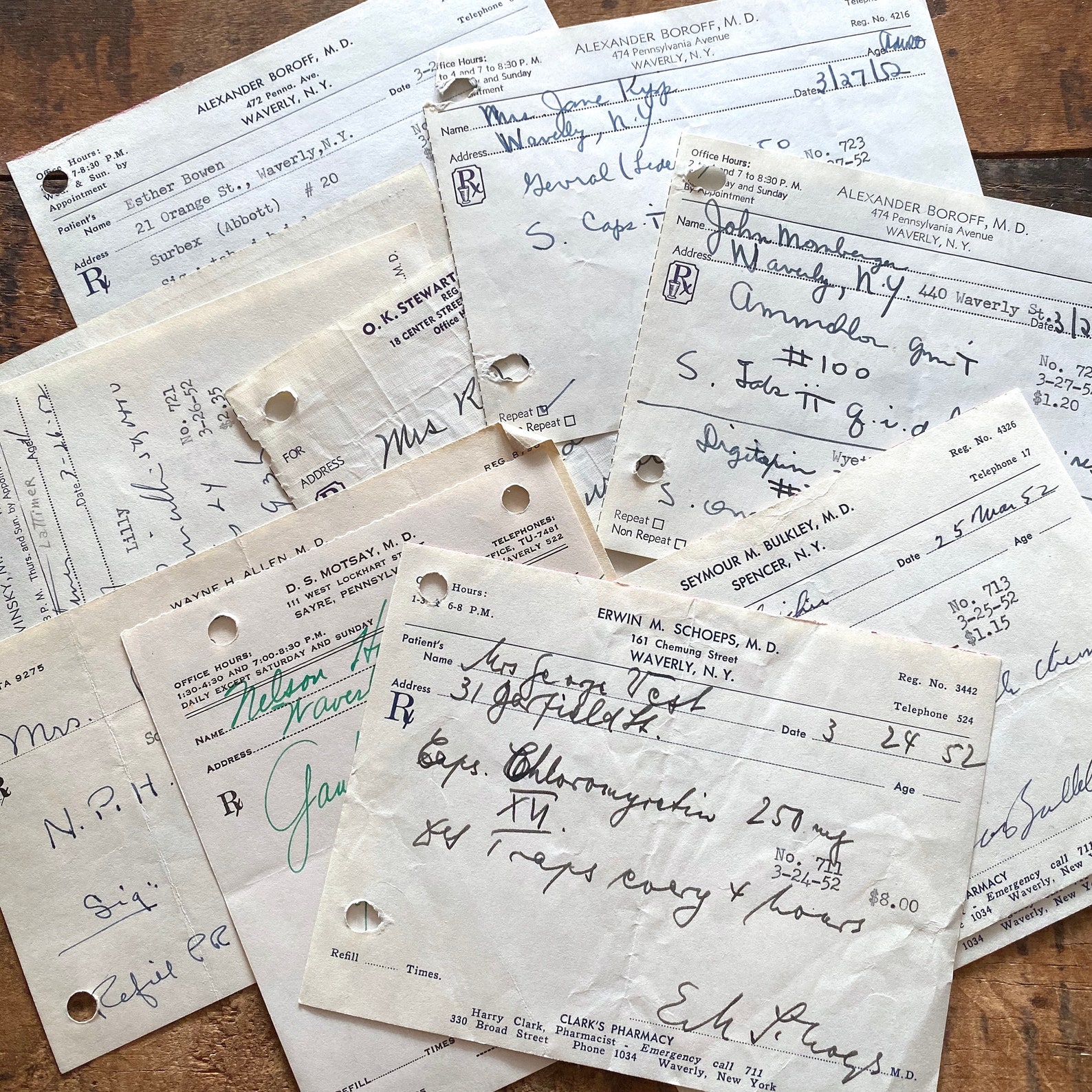 Vintage Handwritten Pharmacy Prescriptions 30s 40s 50s 60s - Set of 20 ...